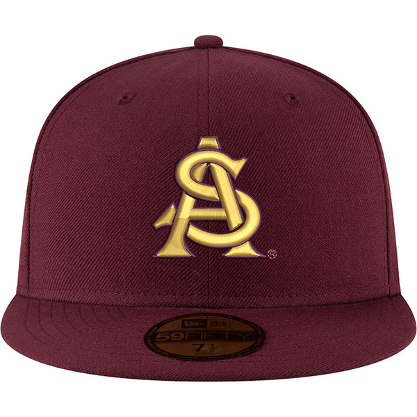 ASU Sun Devils New Era Team Color "AS" Logo 59FIFTY - Maroon - Just Sports