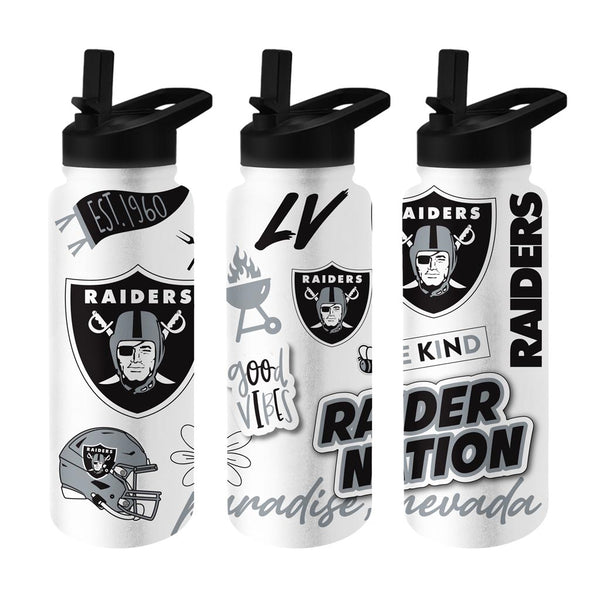 NFL Las Vegas Raiders Logo Brands 34oz Native Quencher Bottle - White ...