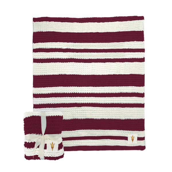 NCAA Arizona State Sun Devils Logo Brands Cable Knit Throw Blanket ...