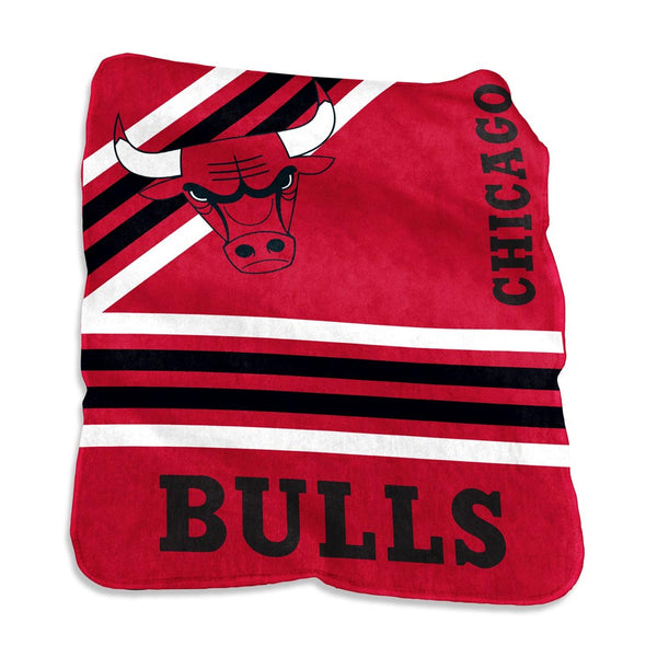 NBA Chicago Bulls Logo Brands 50" x 60" Raschel Blanket - Red - Just Sports