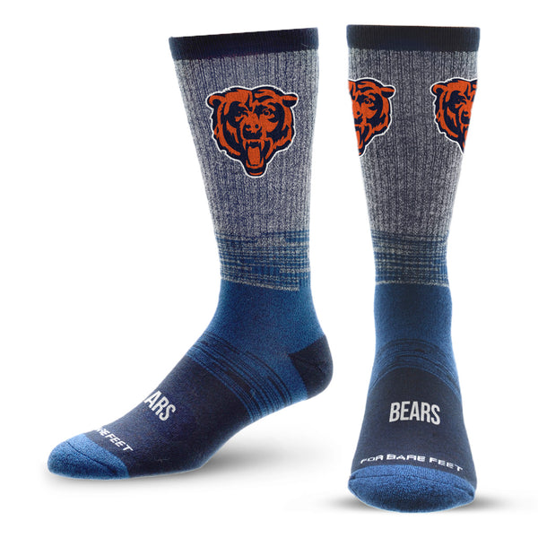 NFL Chicago Bears For Bare Feet Two-Tone Tonal Socks - Navy - Just Sports