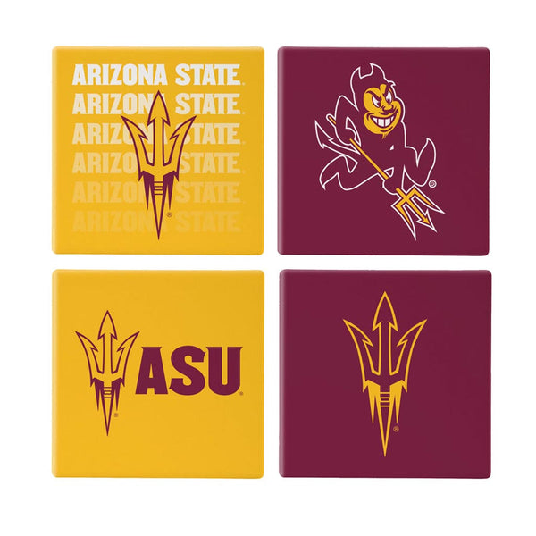 NCAA Arizona State Sun Devils Evergreen 4-Pack Ceramic Coaster Set ...