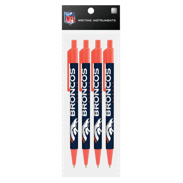 NFL Denver Broncos Mojo 4-Pack Retractable Pens - Just Sports