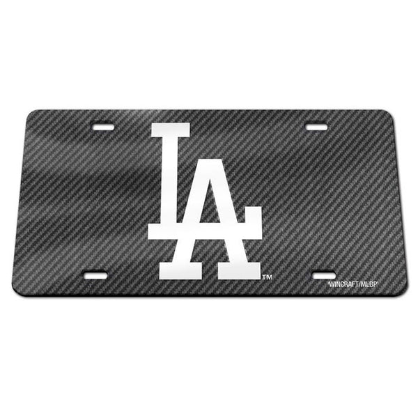 MLB Los Angeles Dodgers WinCraft Carbon License Plate - Black - Just Sports