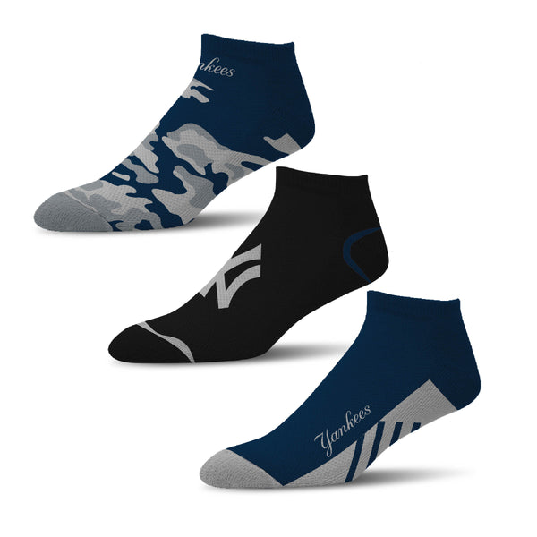 MLB New York Yankees For Bare Feet Camo Boom 3-Pack Ankle Socks - Just ...
